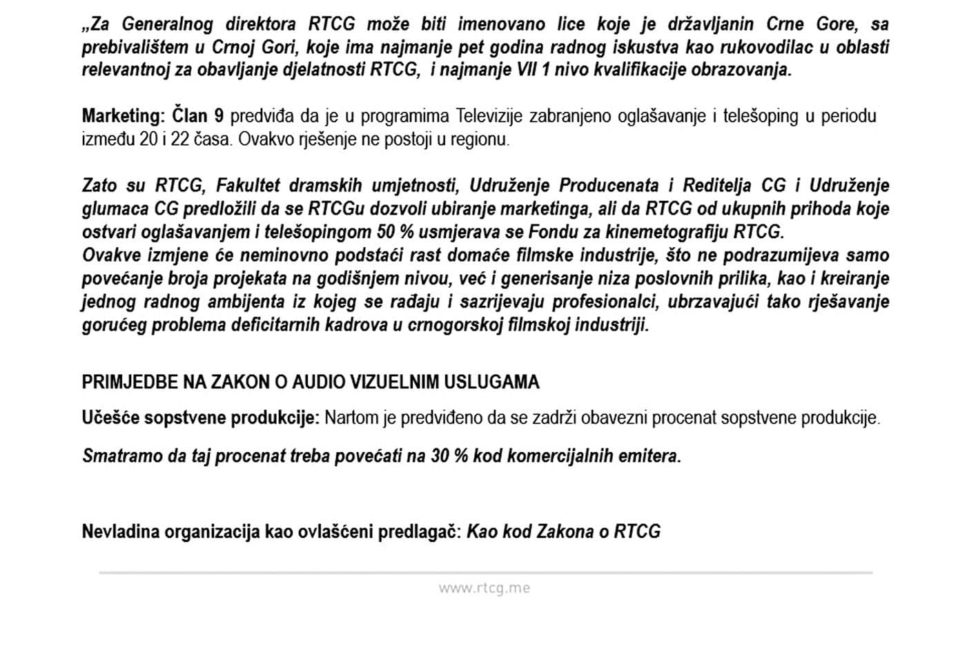 Spajić popustio u procentima produkcije, o amandmanima za RTCG će se ...