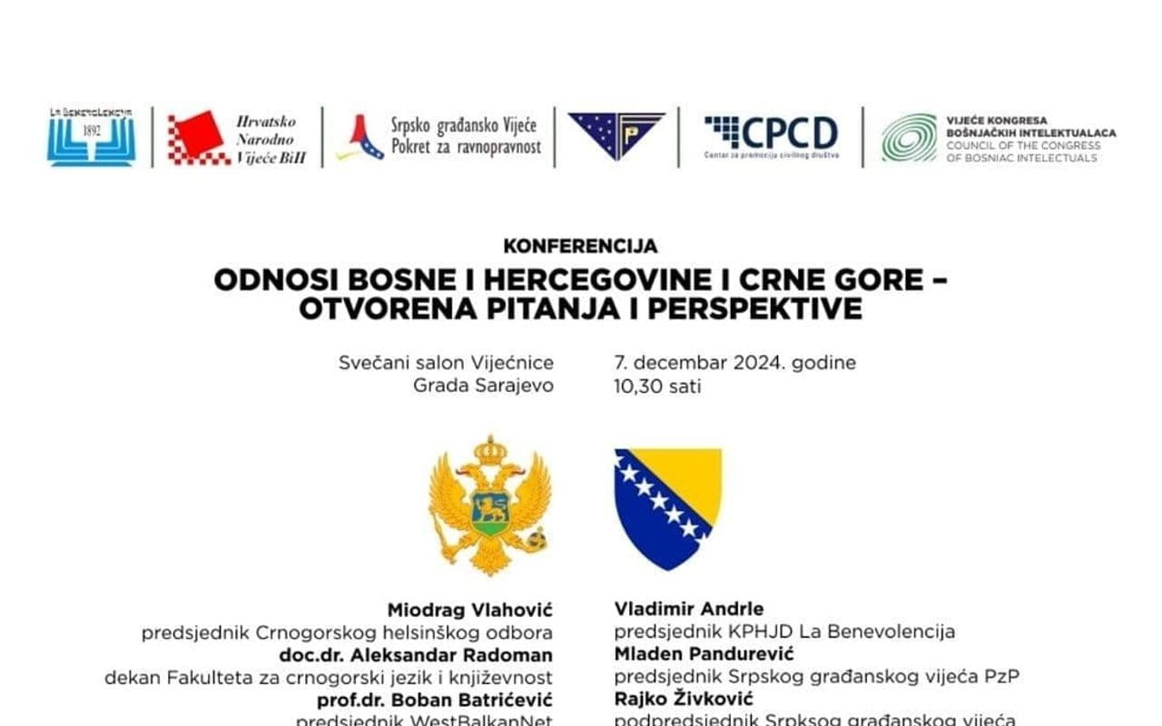 Konferencija u Sarajevu: Odnosi BiH i Crne Gore - otvorena pitanja i ...