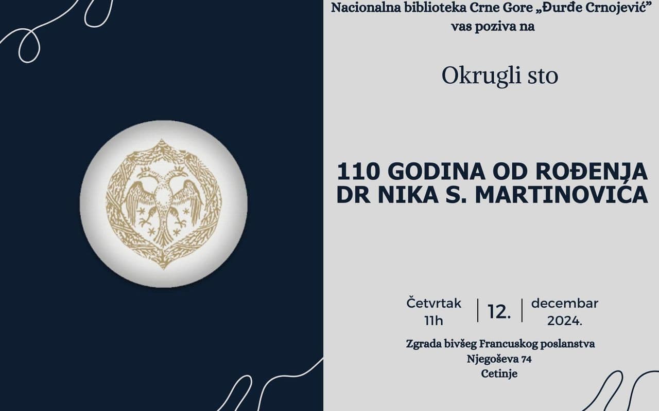 Okrugli sto o djelu Nika S. Martinovića na Cetinju - Pobjeda