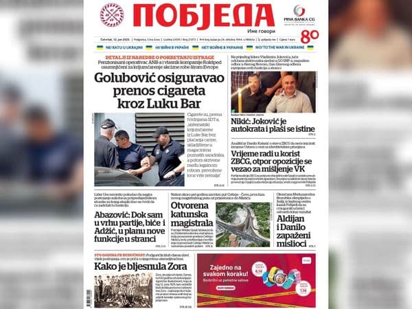 Naslovnica "Pobjede" 12. jun 2025. - Pobjeda